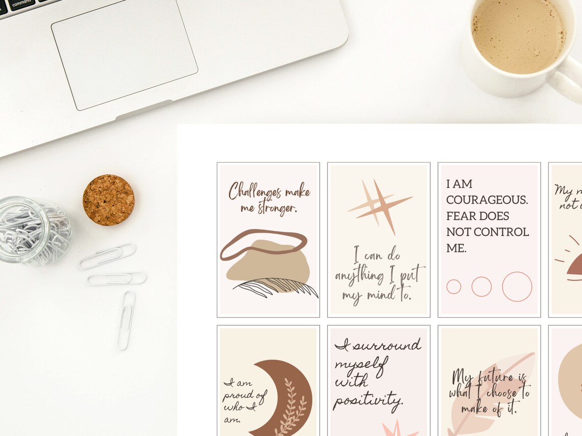 Self Love Positive Affirmation Cards, Boho Affirmation Cards, BOHO ...