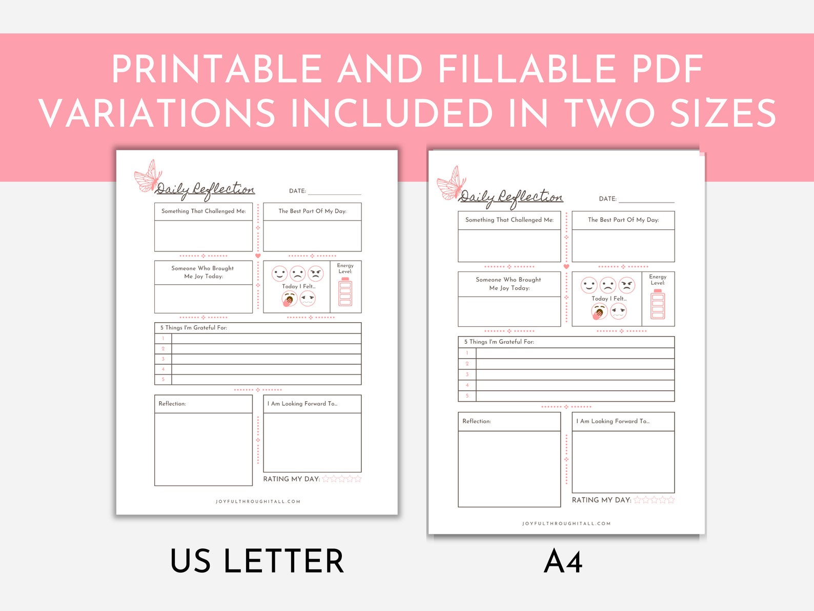 Daily Review Printable, Daily Reflection Planner, Daily Check In, Daily ...