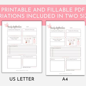 Daily Review Printable, Daily Reflection Planner, Daily Check In, Daily ...