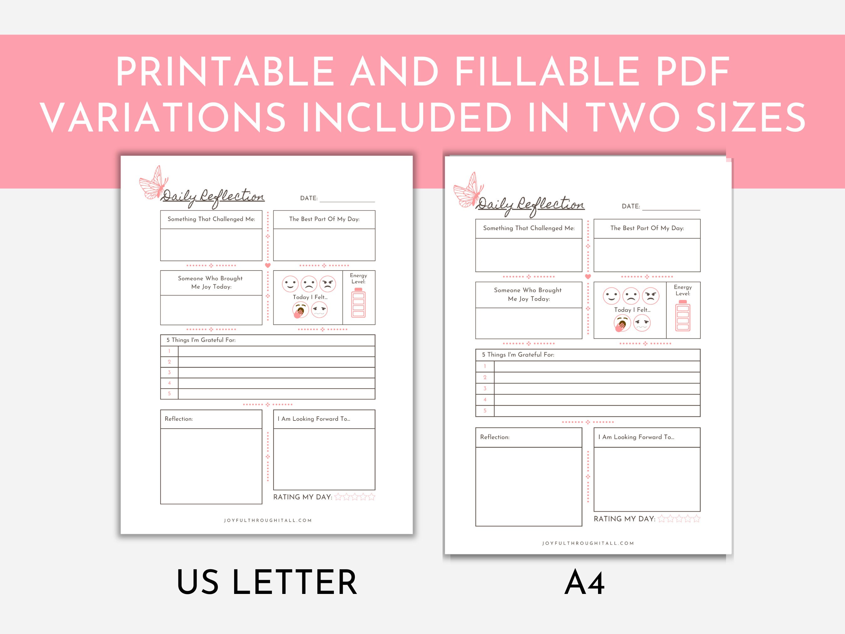 Daily Review Printable Daily Reflection Planner Daily Check - Etsy