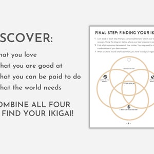 Find Your Ikigai Printable Worksheet, Ikigai Planner, Ikigai Worksheet ...