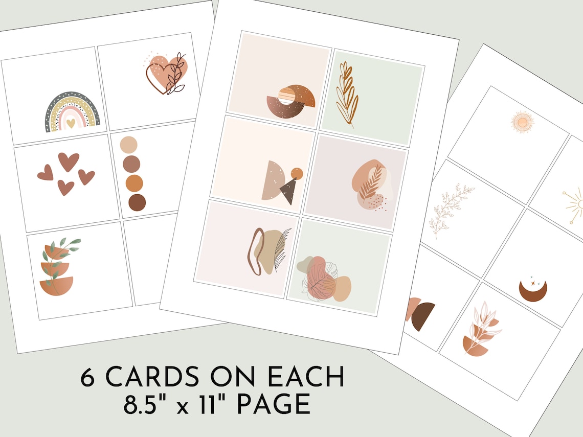 84 Printable Blank Affirmation Cards, BOHO Affirmation Cards, Blank ...