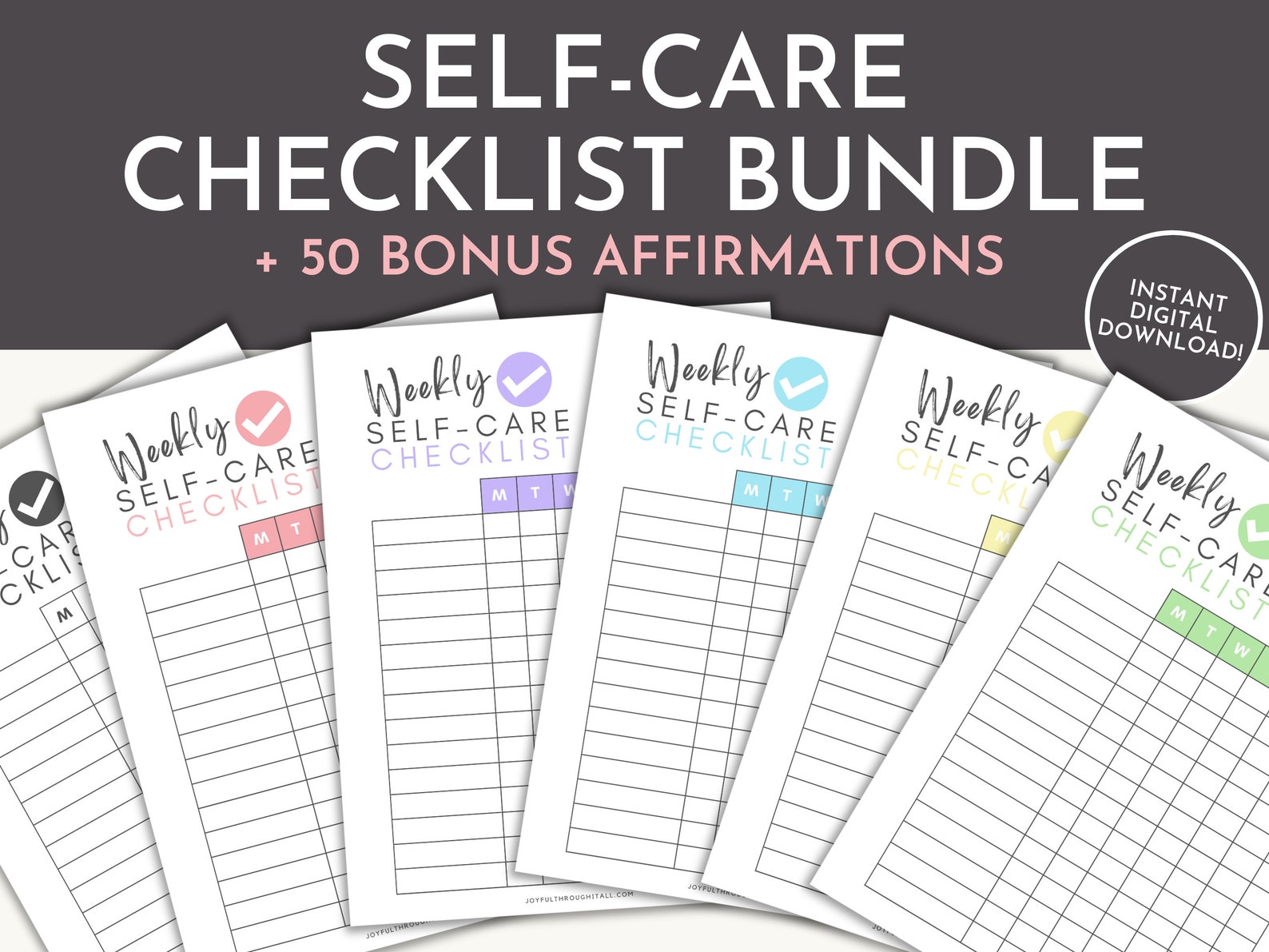 Daily Self Care Checklist Printable, Self Care Habit Tracker, Self Care ...