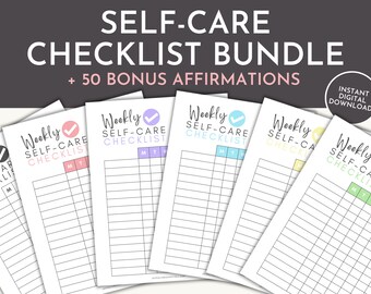 Self Care Checklist Printable,pdf, Routine Checklist, Habit Tracker ...