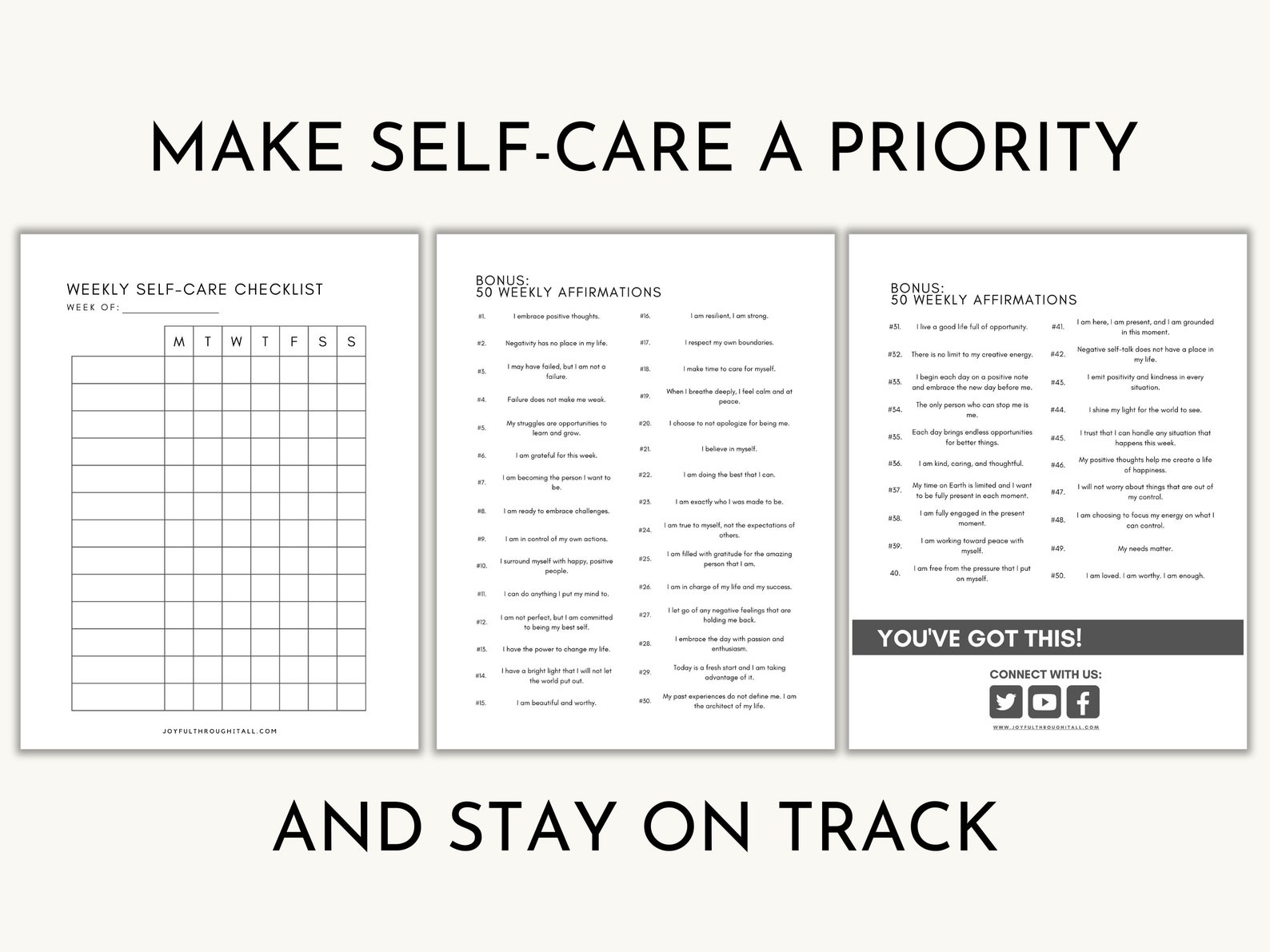 Daily Self Care Checklist Printable, Self Care Habit Tracker, Self Care ...