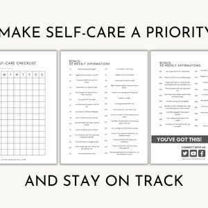 Daily Self Care Checklist Printable, Self Care Habit Tracker, Self Care ...
