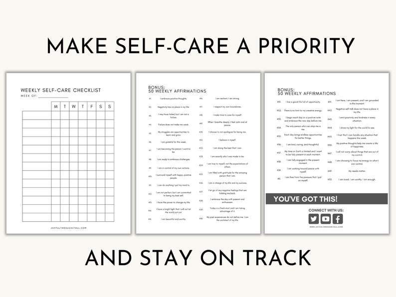 Daily Self Care Checklist Printable Self Care Habit Tracker Self Care