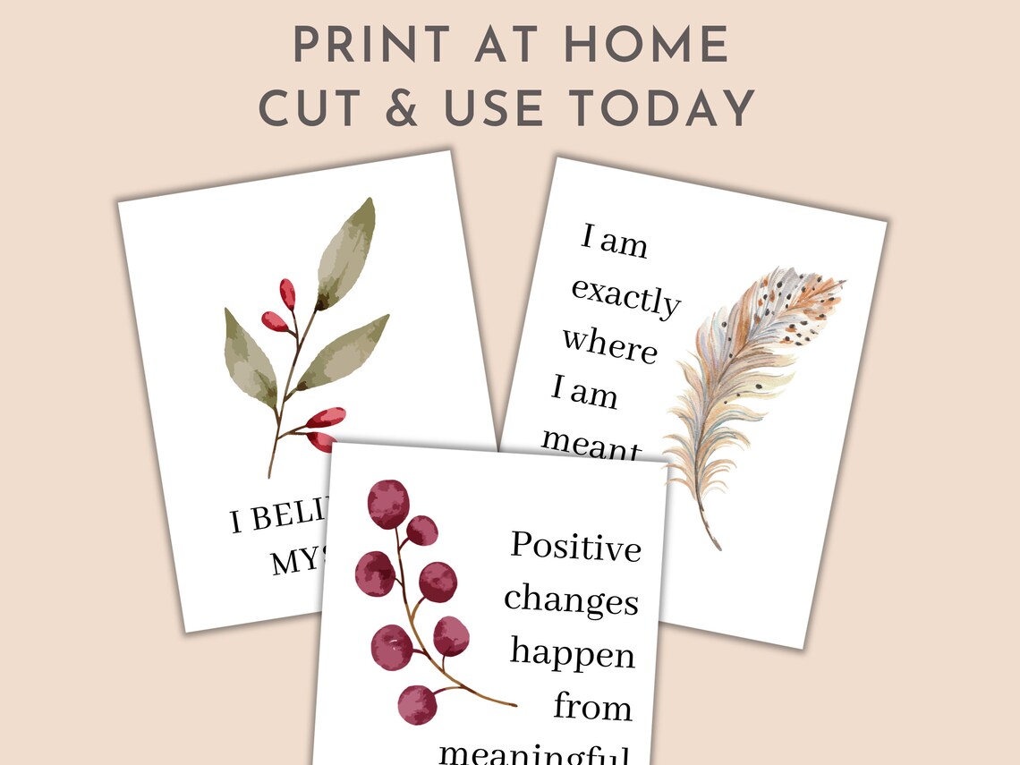 Positive Affirmation Cards, Motivational Cards, Printable Affirmations ...