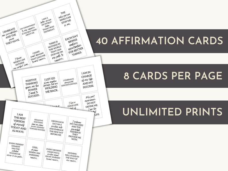 Manifestation Affirmation Cards Printable, Positive Affirmation Cards, Affirmation Deck ...