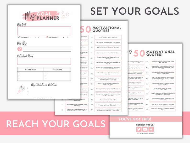 Goal Planner Printable, Goal Setting Worksheet, Action Planner, Goal ...