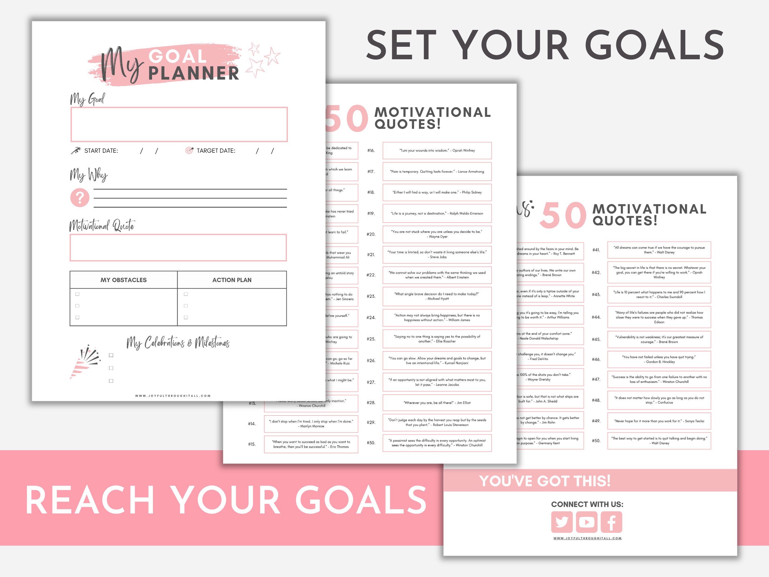 Goal Planner Printable Goal Setting Worksheet Action Etsy Canada