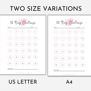 30 Day Challenge, Goal Setting, Progress Tracker, 30 Day Challenge ...