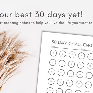 30 Day Challenge, Goal Setting, Progress Tracker, 30 Day Challenge ...