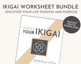 Find Your Ikigai Printable Worksheet Ikigai Planner Ikigai - Etsy