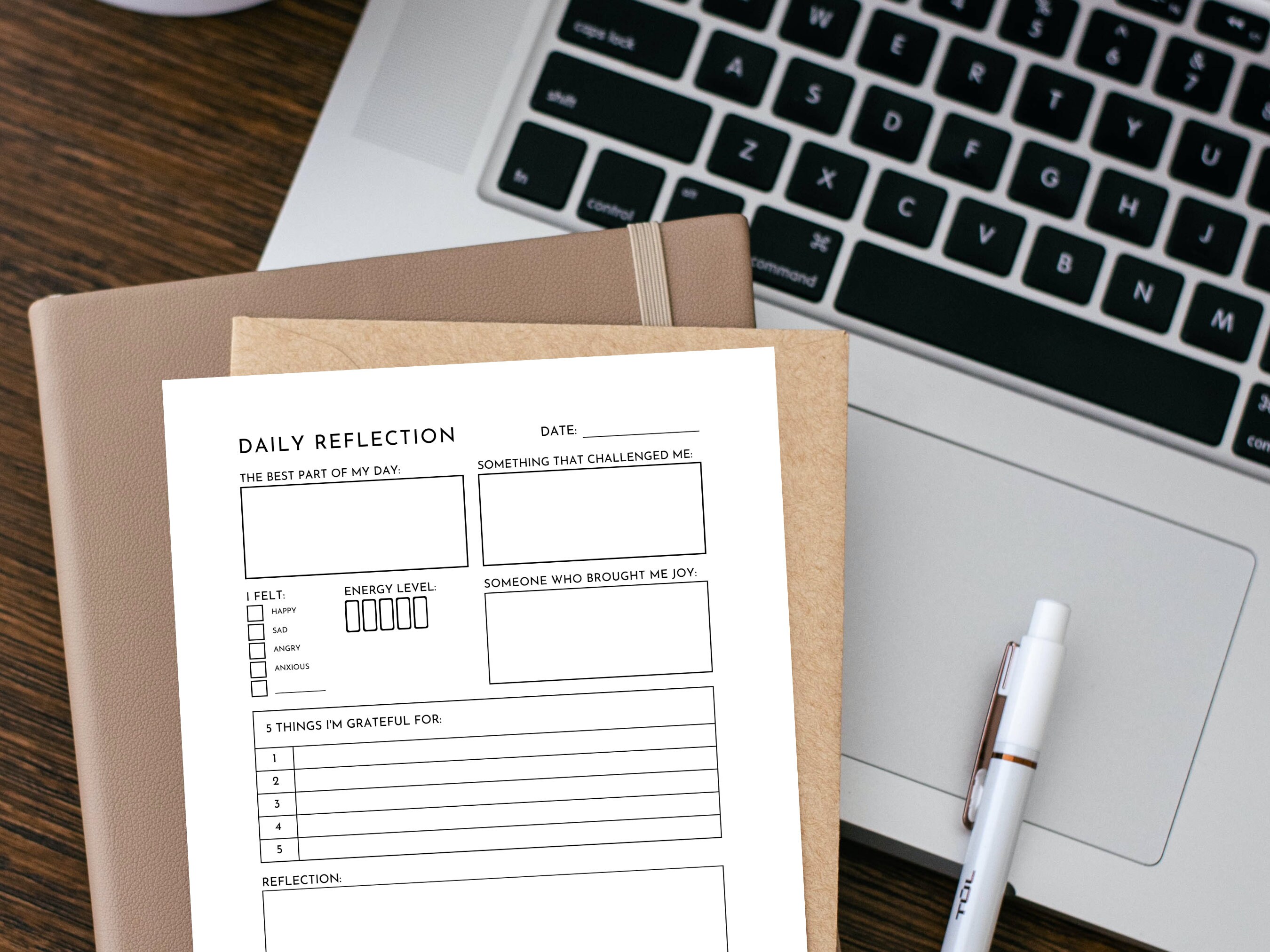 Daily Review Printable, Daily Reflection Planner, Daily Check In, Daily ...