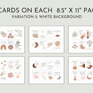 Self Love Positive Affirmation Cards, Boho Affirmation Cards, BOHO Motivational Cards, Printable ...