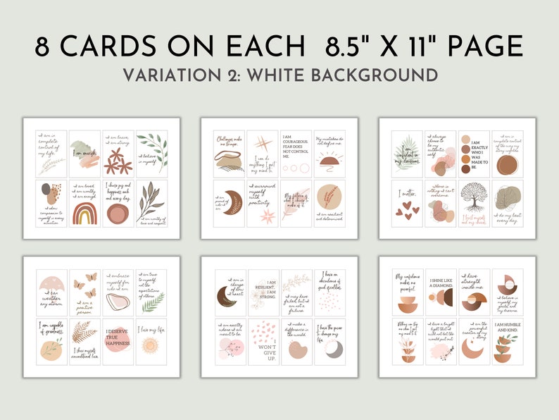 Self Love Positive Affirmation Cards, Boho Affirmation Cards, BOHO ...