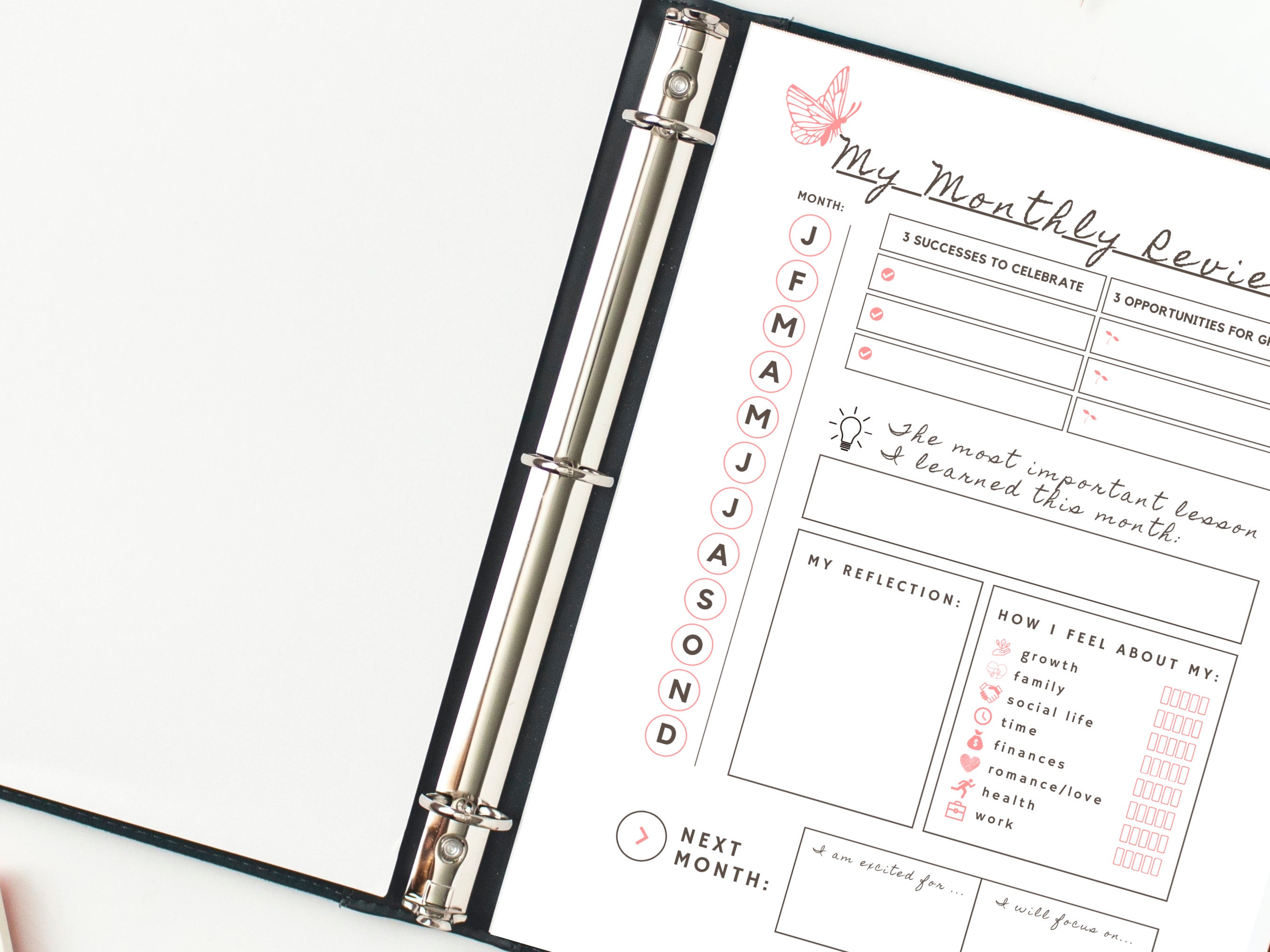 Monthly Review Printable, Monthly Reflection, Monthly Check In, Monthly ...