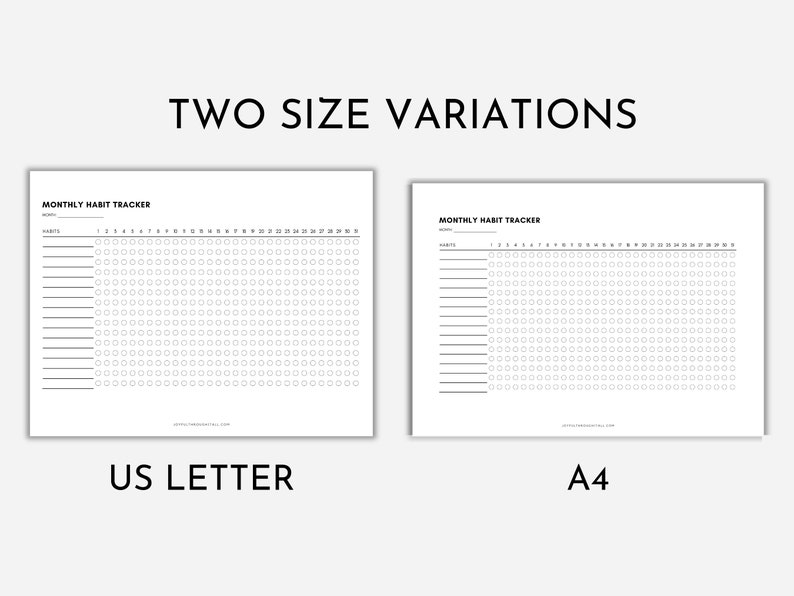 Monthly Habit Tracker Printable Landscape, Habit Tracker Template ...