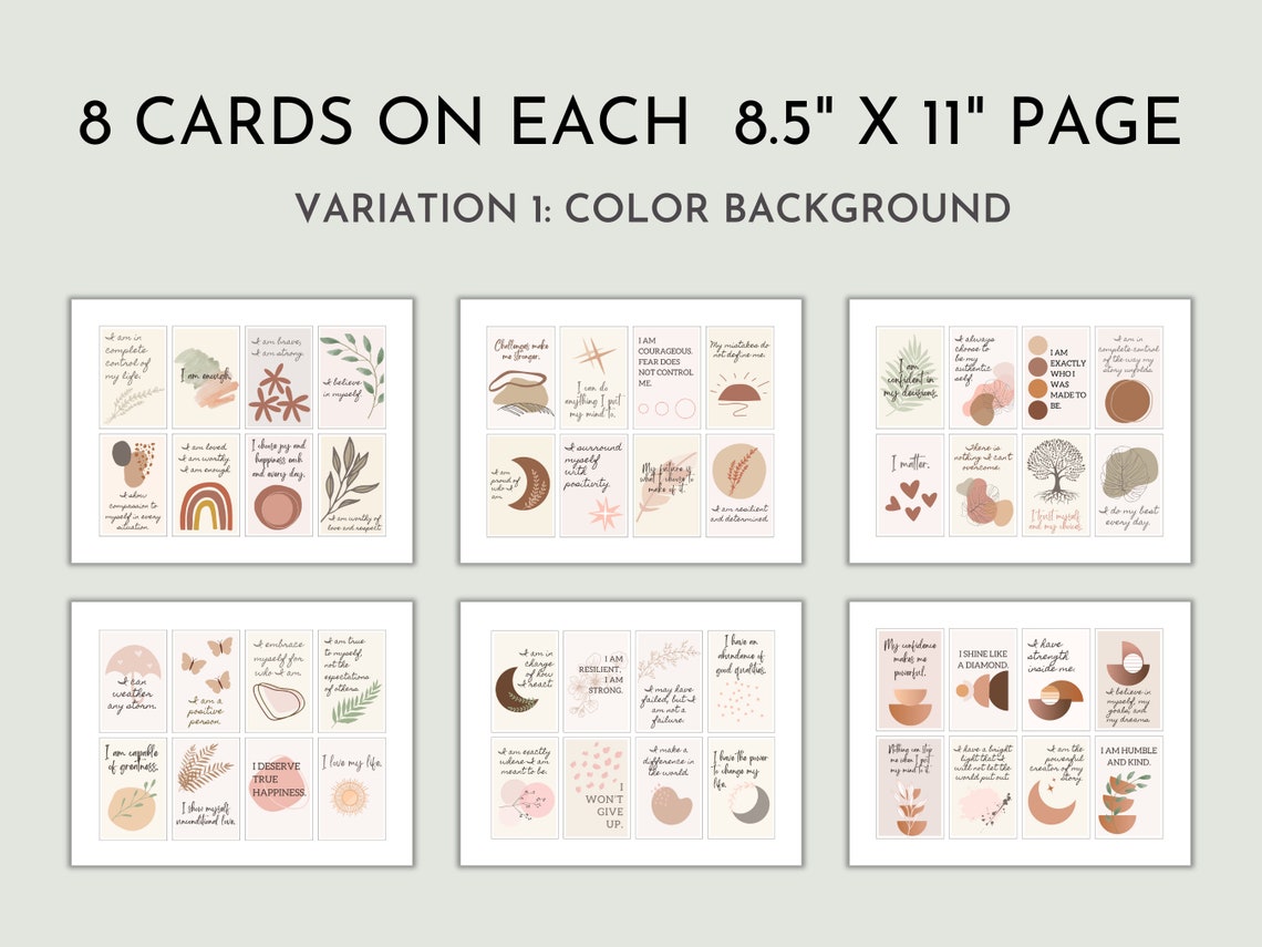 Self Love Positive Affirmation Cards, Boho Affirmation Cards, BOHO ...