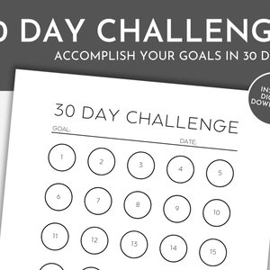 30 Day Challenge, Goal Setting, Progress Tracker, 30 Day Challenge ...