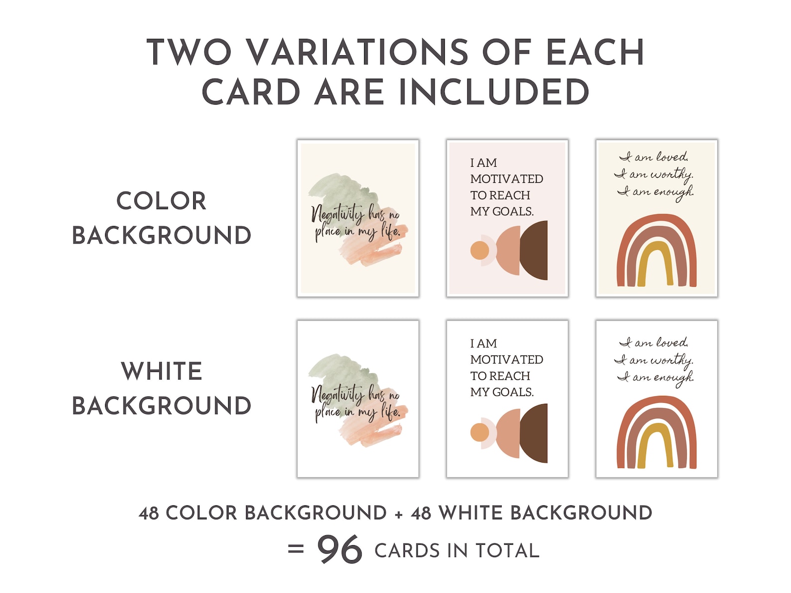 Boho Affirmation Cards, BOHO Motivational Cards, Printable Affirmations, Manifestation Cards ...