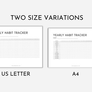 Yearly Habit Tracker Printable, Habit Tracker Template, Routine ...