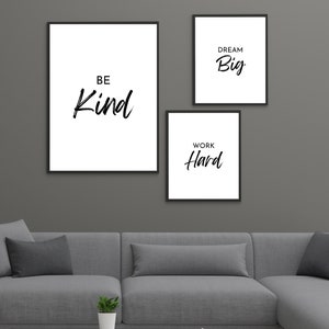 Home Office Wall Decor, Set of 6 Prints, Stay Positive, Work Hard, Make ...