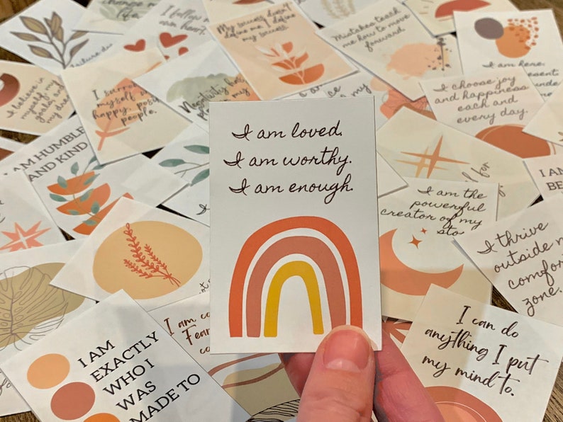 Boho Affirmation Cards, BOHO Motivational Cards, Printable Affirmations ...