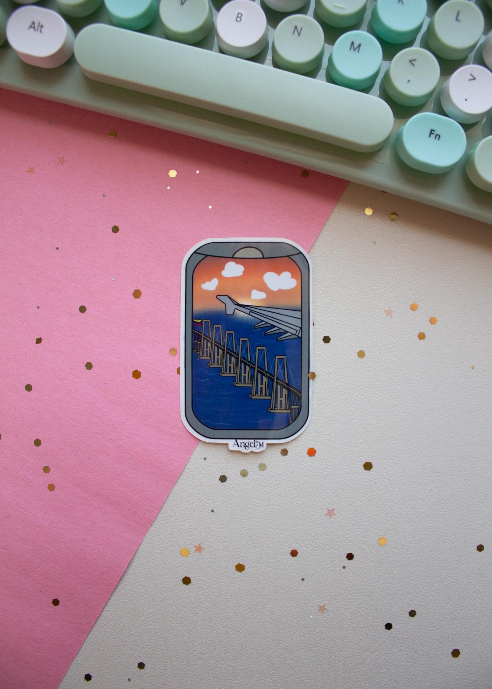 Maracaibo Landscape, Vinyl Sticker, Water Bottle Sticker, Laptop ...