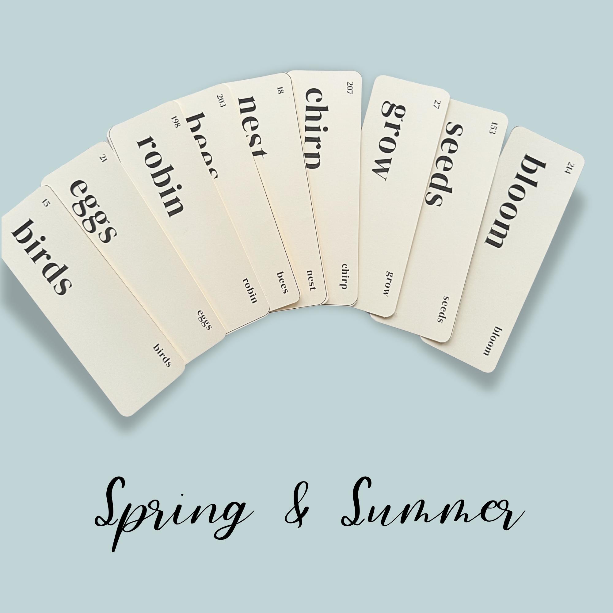 Vintage Flashcards - Spring/summer Flashcards for Display - Printable ...