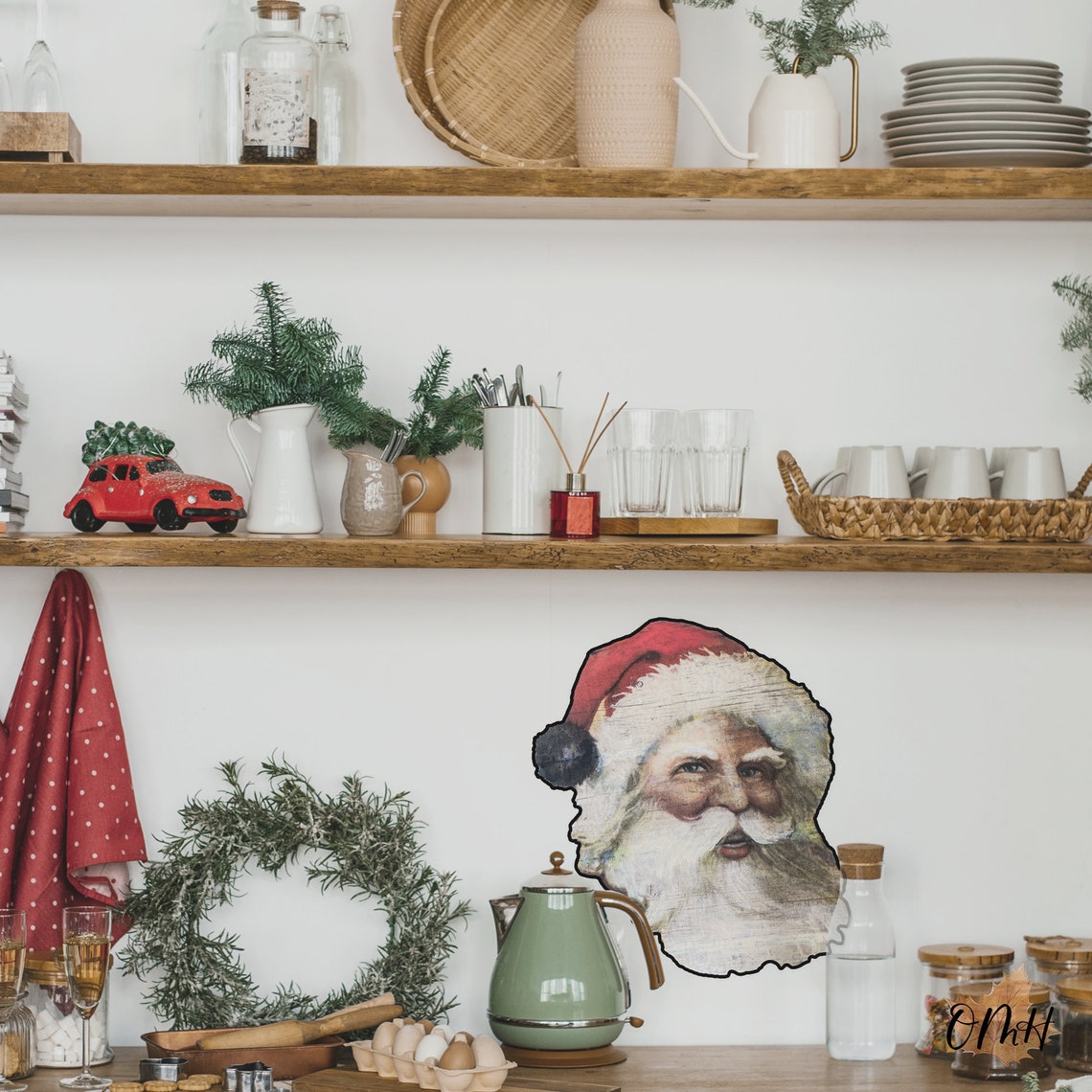 Vintage Santa Face Sign Santa Face Sign Printable Santa - Etsy