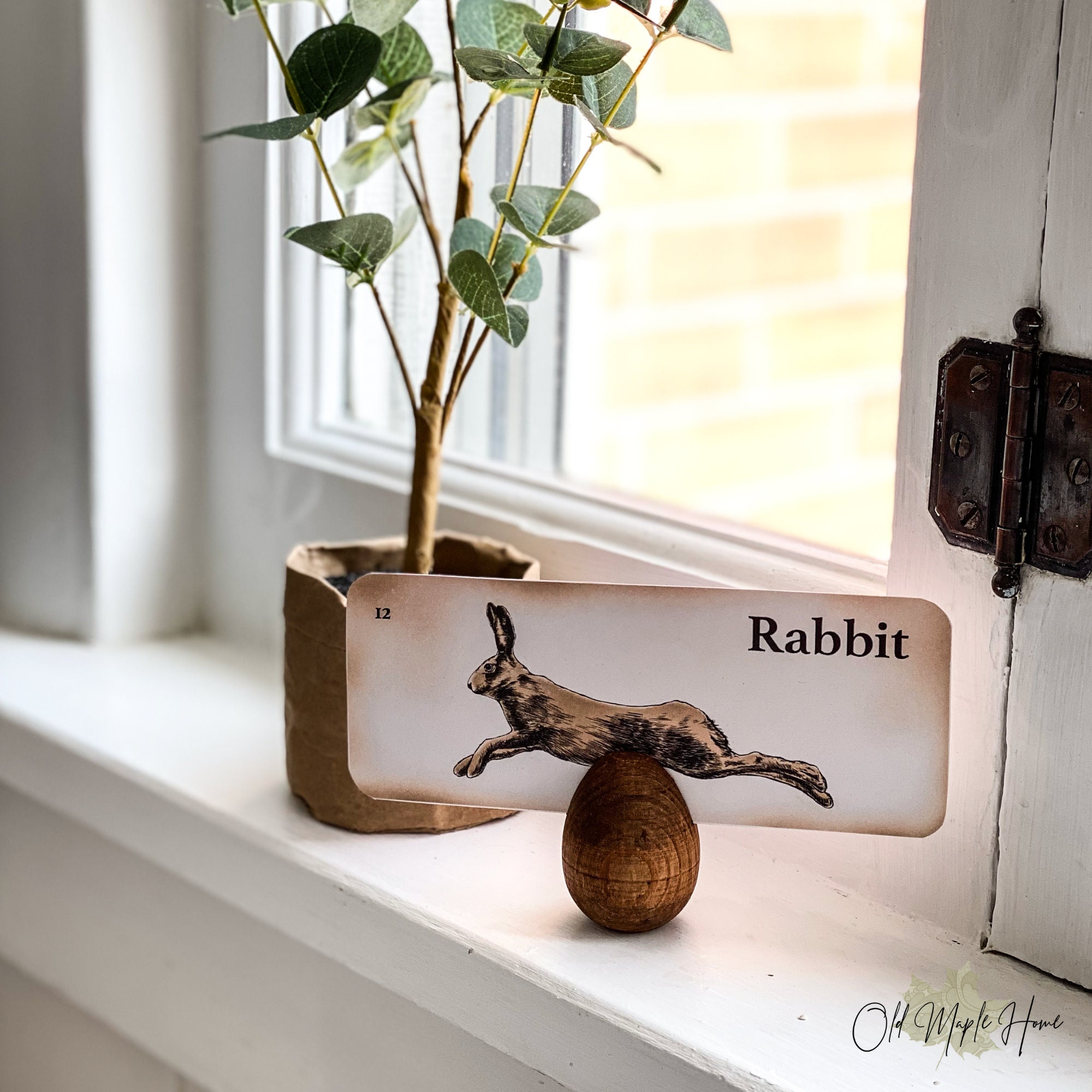 Vintage Rabbit Flash Card / Flashcard Rabbit Printable / Vintage Easter ...