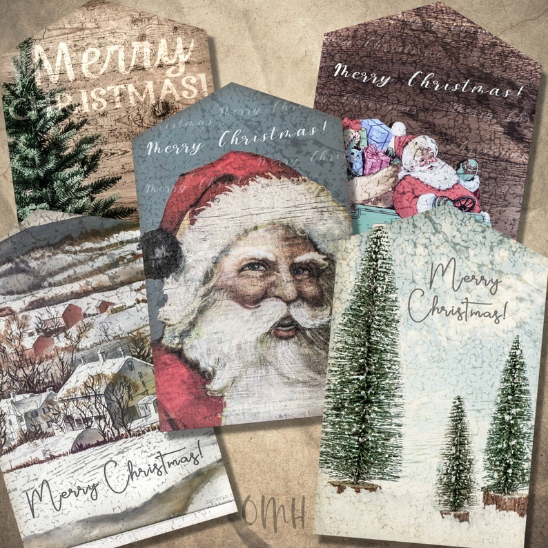Christmas Gift Tags Vintage Gift Tags Vintage Christmas - Etsy