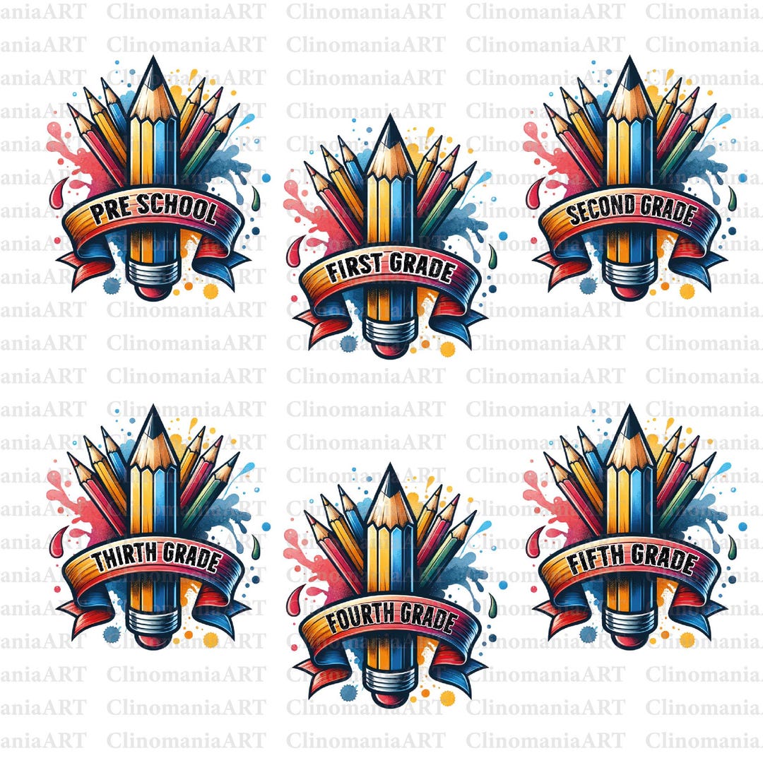 Retro Back to School Bundle, First Day of School, Pre School Png, First ...