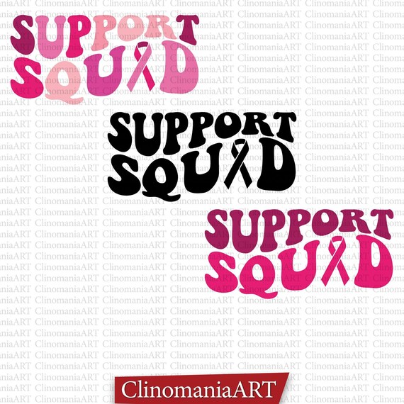 Support Squad Svg Cancer Support Svg Support Team Svg Pink - Etsy