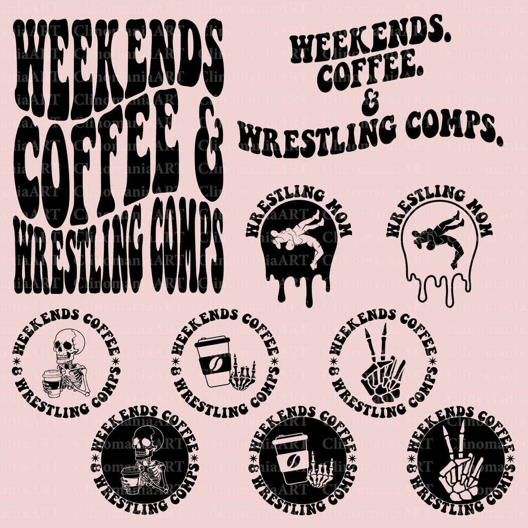 Weekends Coffee and Wrestling Comps Svg, Wrestling Competition Svg ...