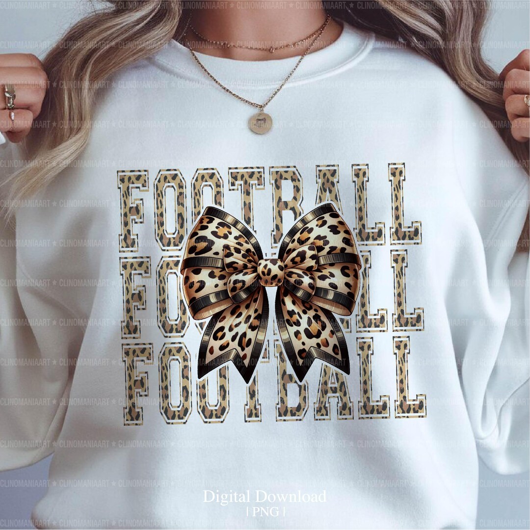 Football Leopard Print Png, Football Mom Png, Cheetah Print Football ...