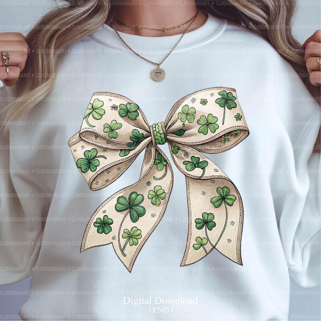 Coquette St Patrick's Day Png, Coquette Bow Png, Retro St Patricks Day ...