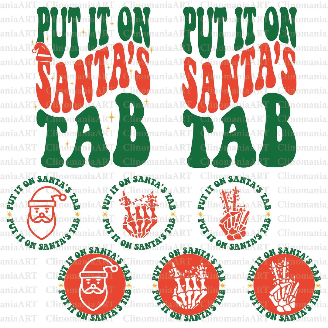 Put It on Santa's Tab Svg, Funny Christmas Svg, Christmas Family Svg ...