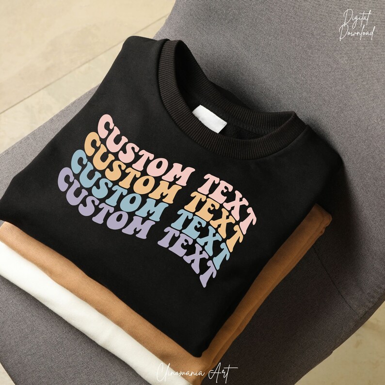 Custom Text Svg Custom Wavy Letters Svg Png Custom Order - Etsy