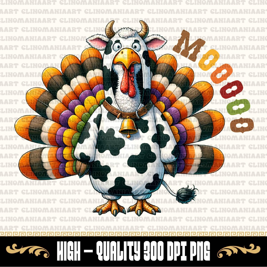 Turkey Moo Png, Funny Thanksgiving Png, Turkey Day Png, Retro ...