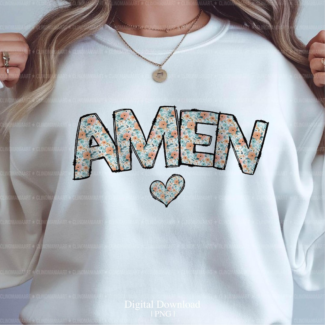 Floral Amen Png, Retro Amen Png, Floral Primavera Png, Páscoa Preppy ...