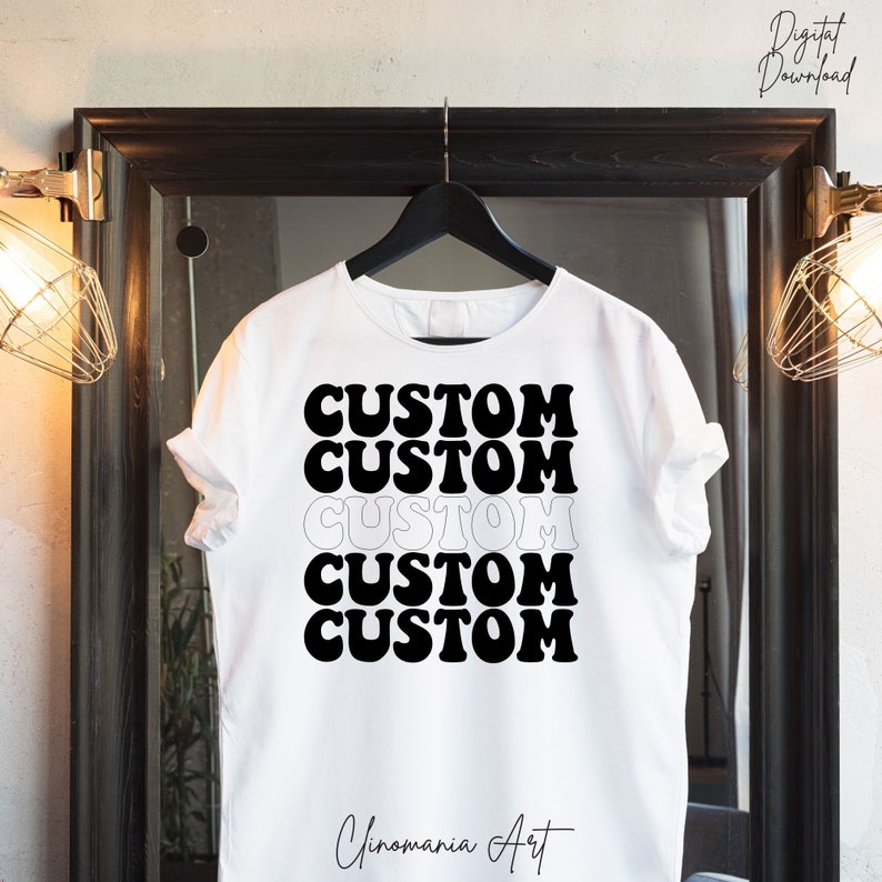 Custom Text SVG PNG EPS Dxf Custom Order Svg Wavy Stacked - Etsy