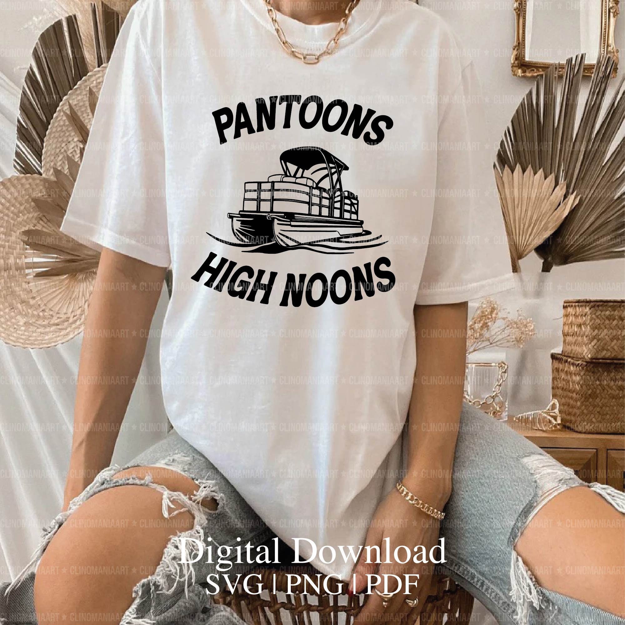 Pontoons and High Noons Svg, Pantoon Svg, Pontoon Boat Captain, Lake ...