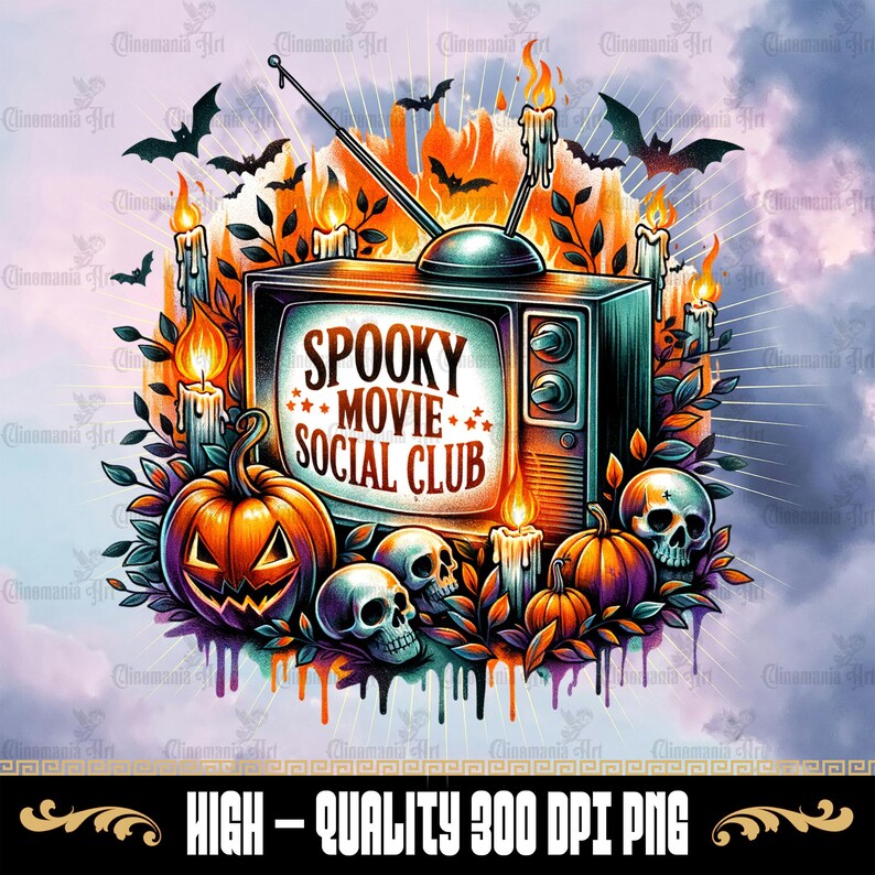 Spooky Movie Social Club Png, Funny Halloween Png, Horror Movie Png ...