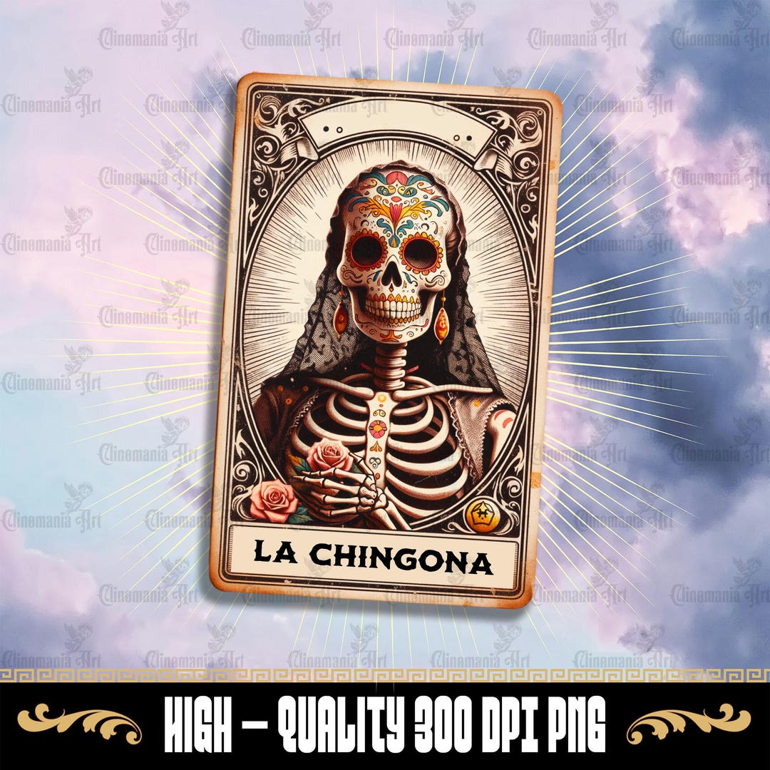 La Chingona Png, Skull Tarot Card Png, Chingona Png, Trendy Tarot Card ...