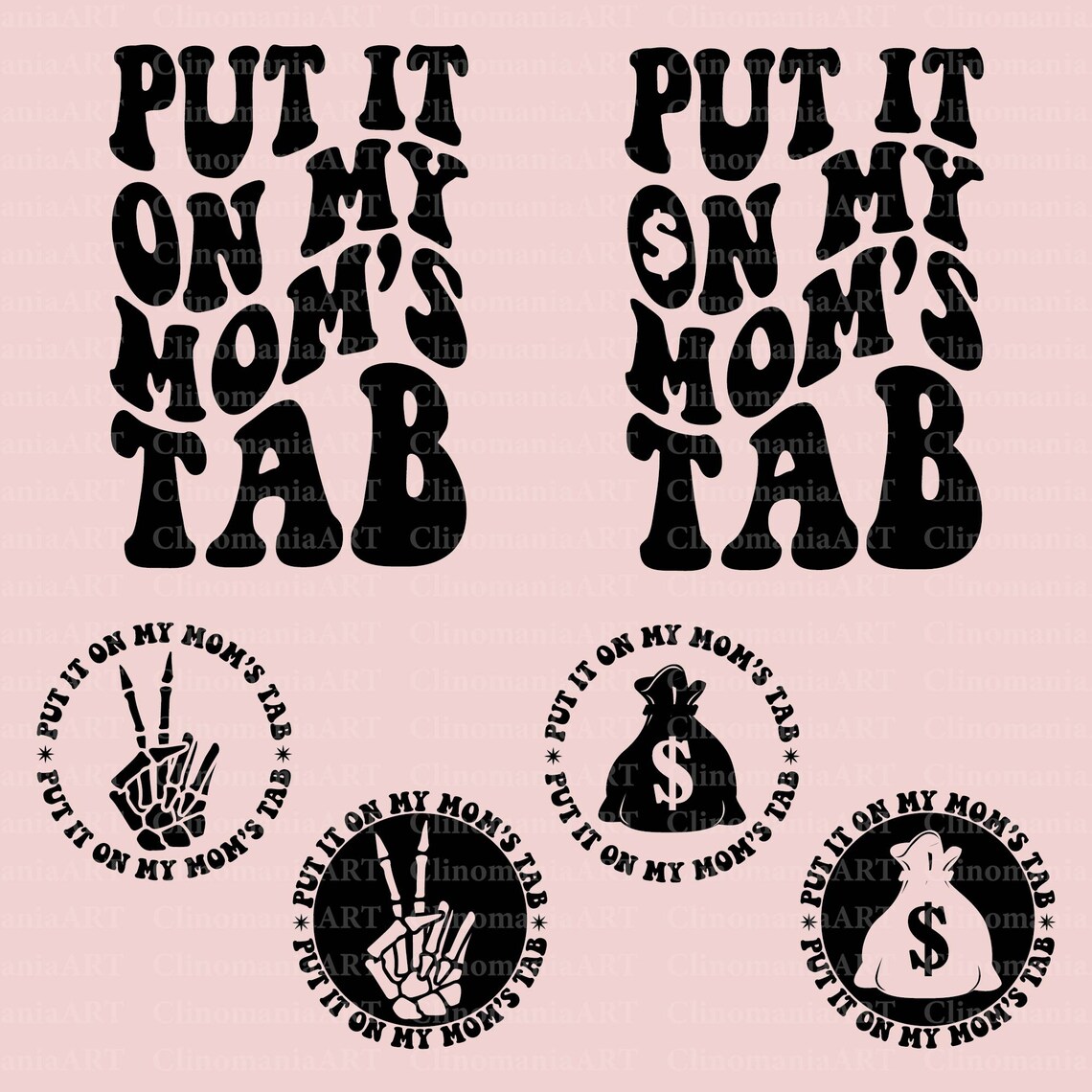Put It on My Mom's Tab SVG PNG: Funny Mom Sarcasm Design (digital ...