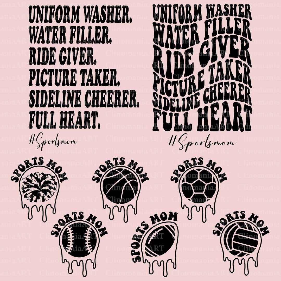 Sports Mom Svg, Uniform Washer Svg, Water Filler Svg, Cheer Mom Svg ...