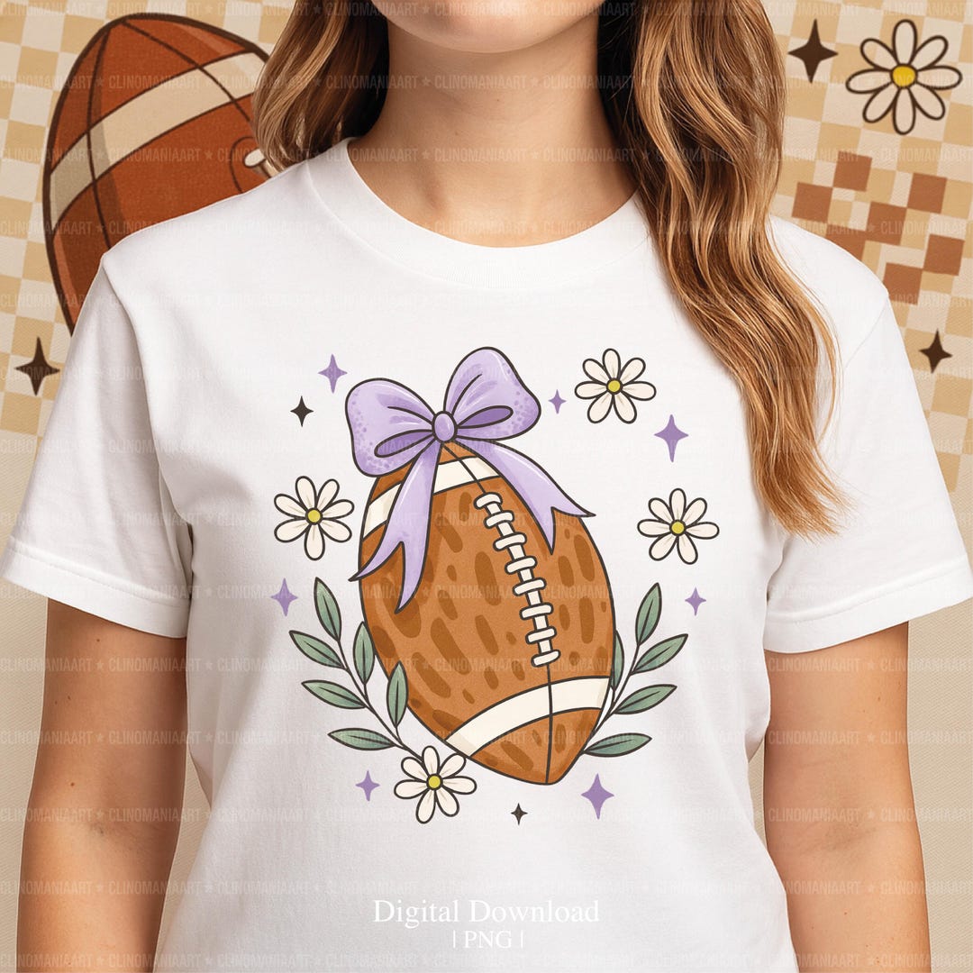 Coquette Preppy Football Png, Game Day Football Png, Glitter Football ...
